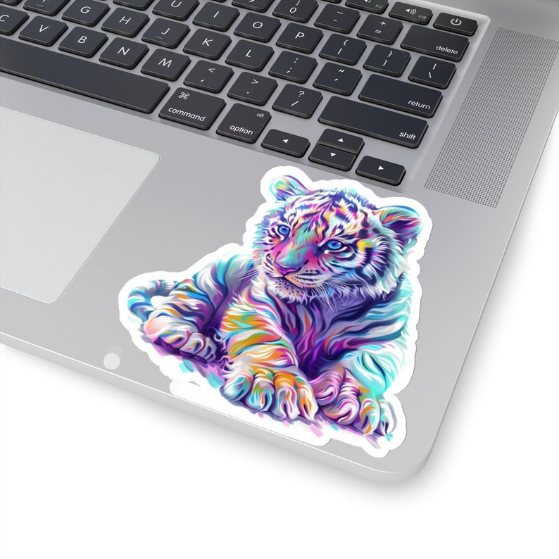 Magical White Bengal Tiger Cub Lisa Frank Style Kiss Cut Sticker - Etsy