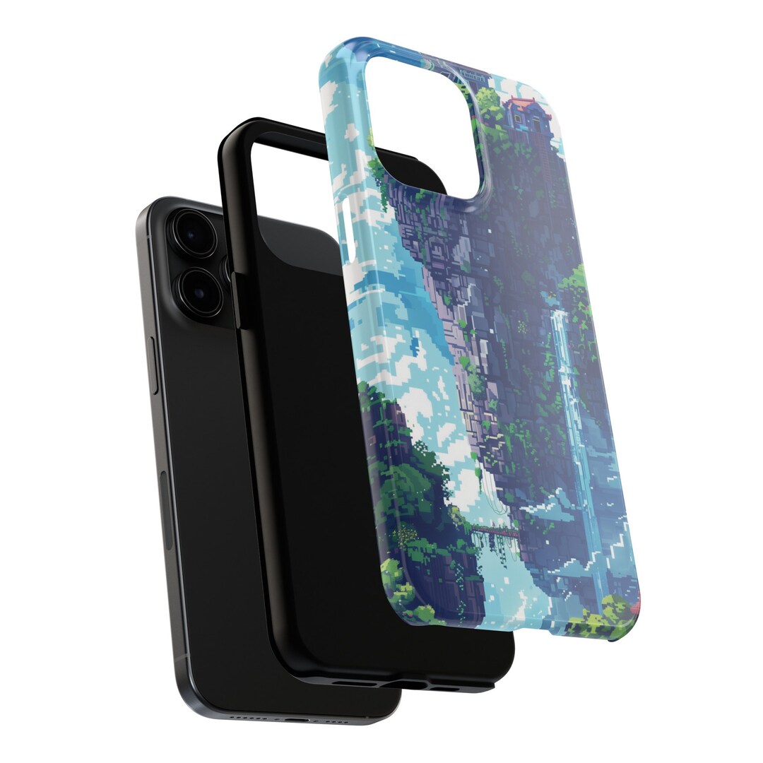 Pixel Art Video Game Landscapes Phone Case, Retro Gaming Pixelated ...