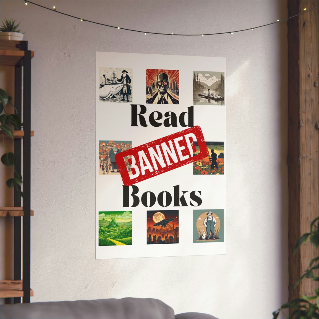 Read Banned Books Poster - Etsy