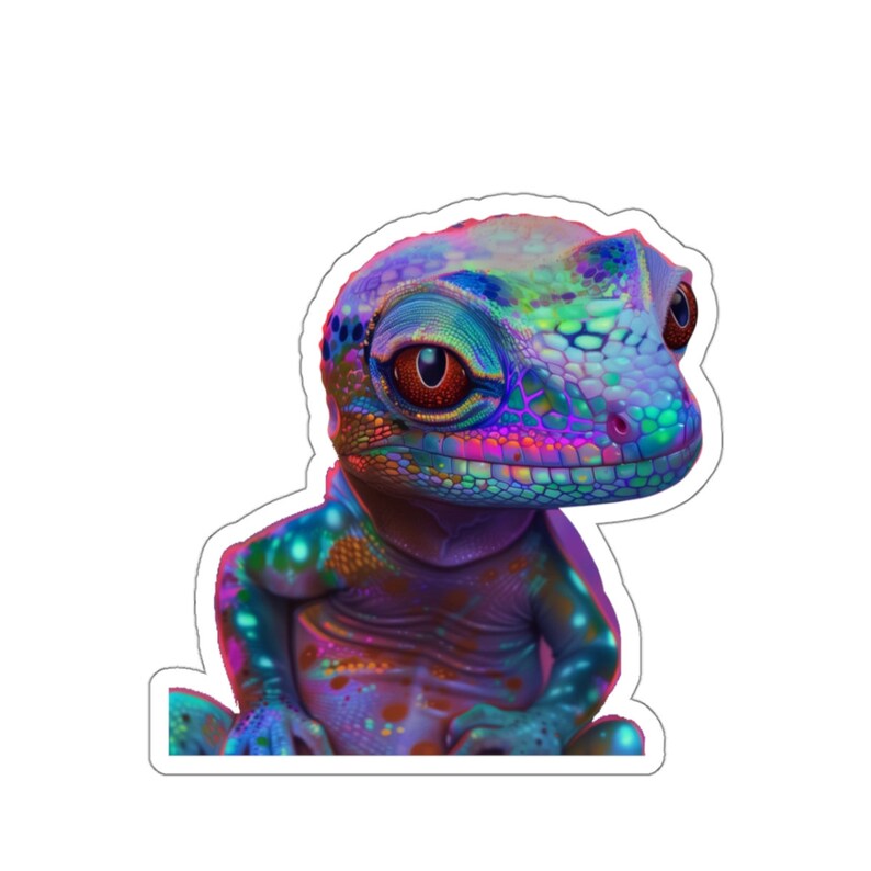 Magical Gecko Lisa Frank Style Kiss Cut Sticker - Etsy