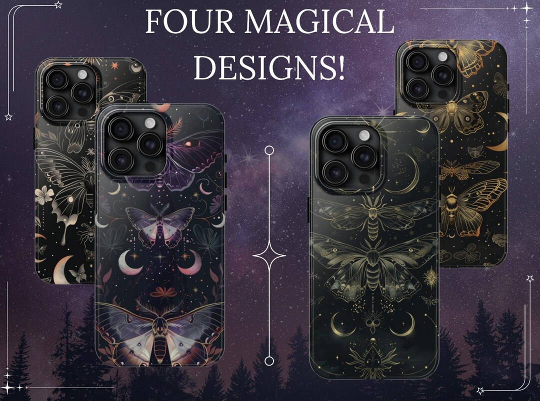 Magsafe Celestial Dark Academia Phone Case Magical Moth Vintage ...