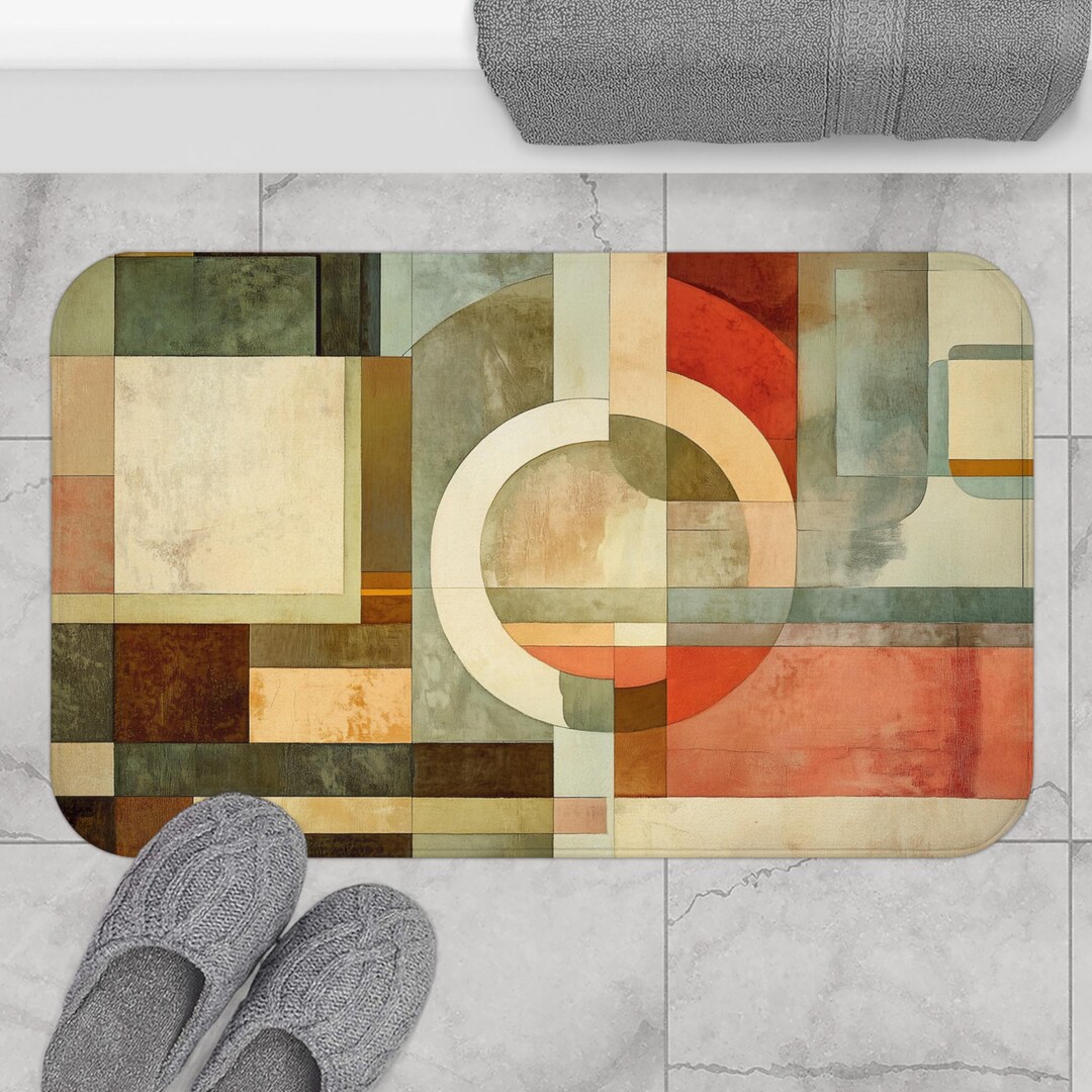 Prairie Style Art Deco Bath Mat Frank Lloyd Wright Geometric Home Decor ...