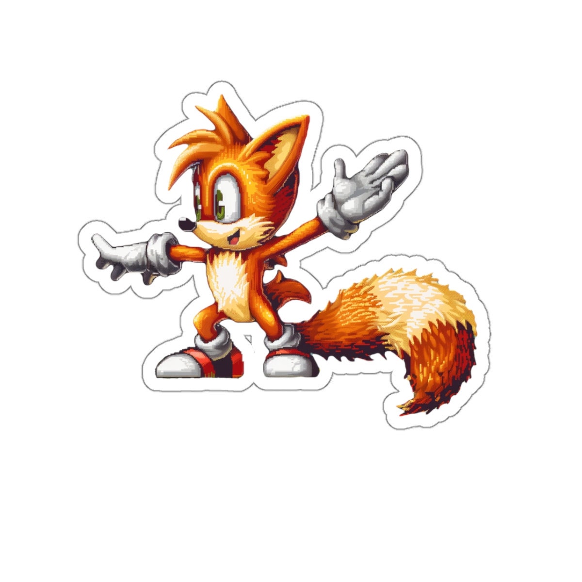 Tails the Fox Sticker, Sticker for Laptops, Notebooks, Water Bottles ...