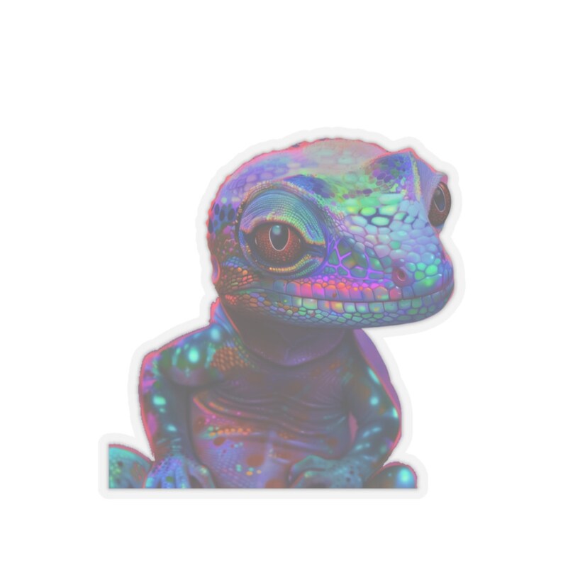 Magical Gecko Lisa Frank Style Kiss Cut Sticker - Etsy