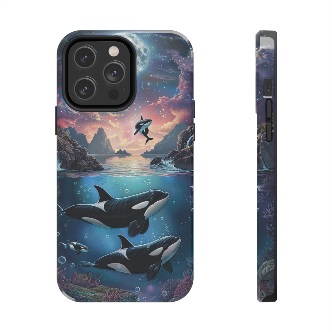 Orca Killer Whale Phone Case Moonlight iPhone 13 14 15 16 Pro Max ...