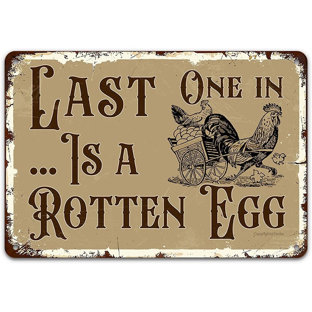 Retro Metal Plaque last One in is a Rotten Egg - Etsy