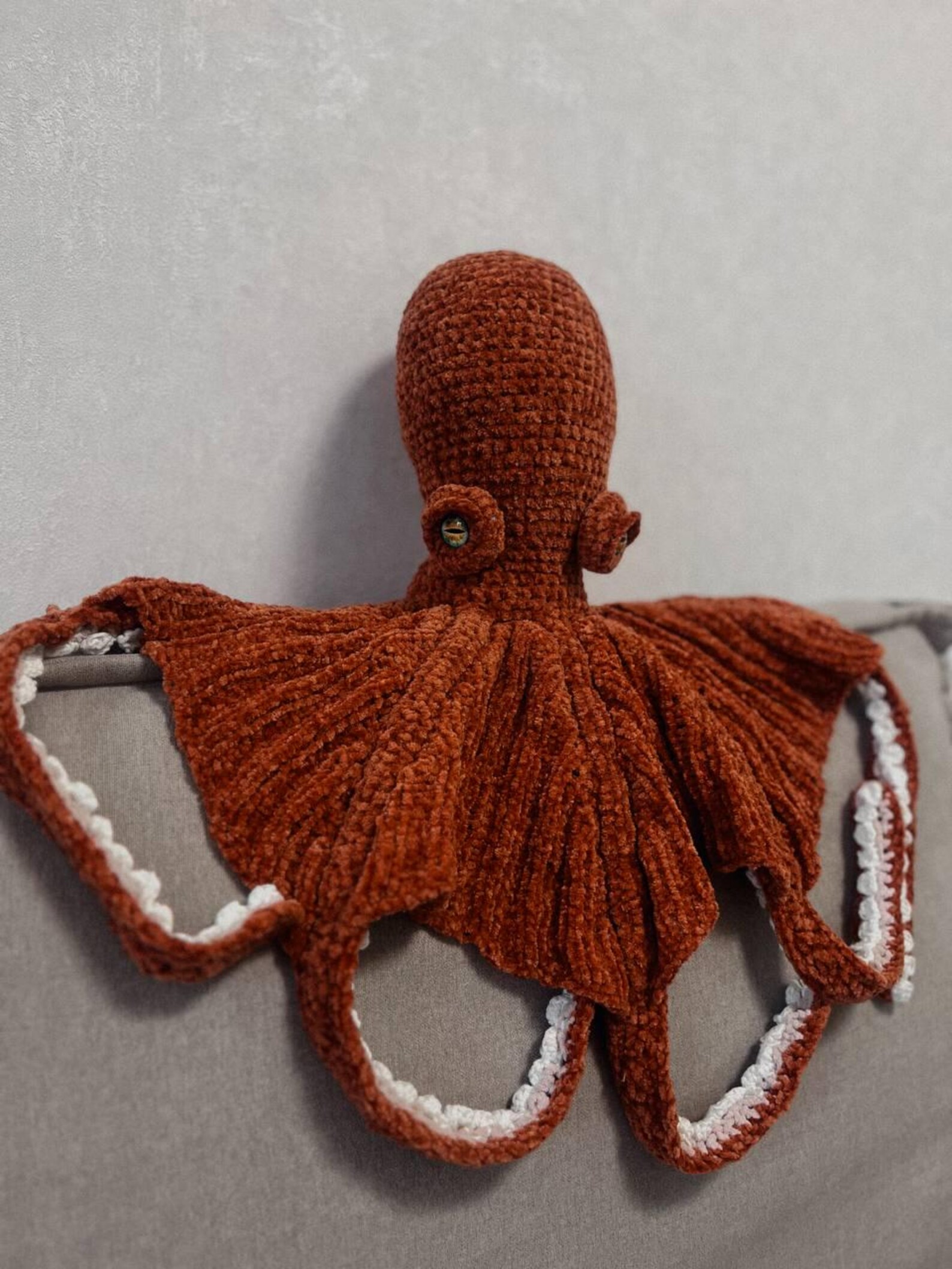 Large Knitted Orange Octopus, Giant Stuffed Octopus, Octopus Plush ...