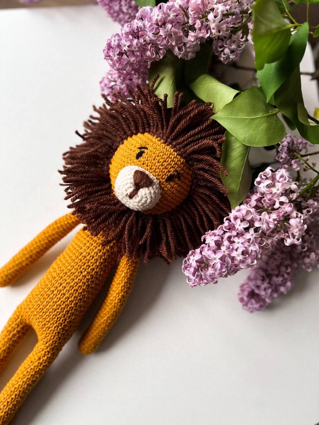 Crocheted Lion, Lion With Long Legs, Stuffed Animals, Savannah Lion ...