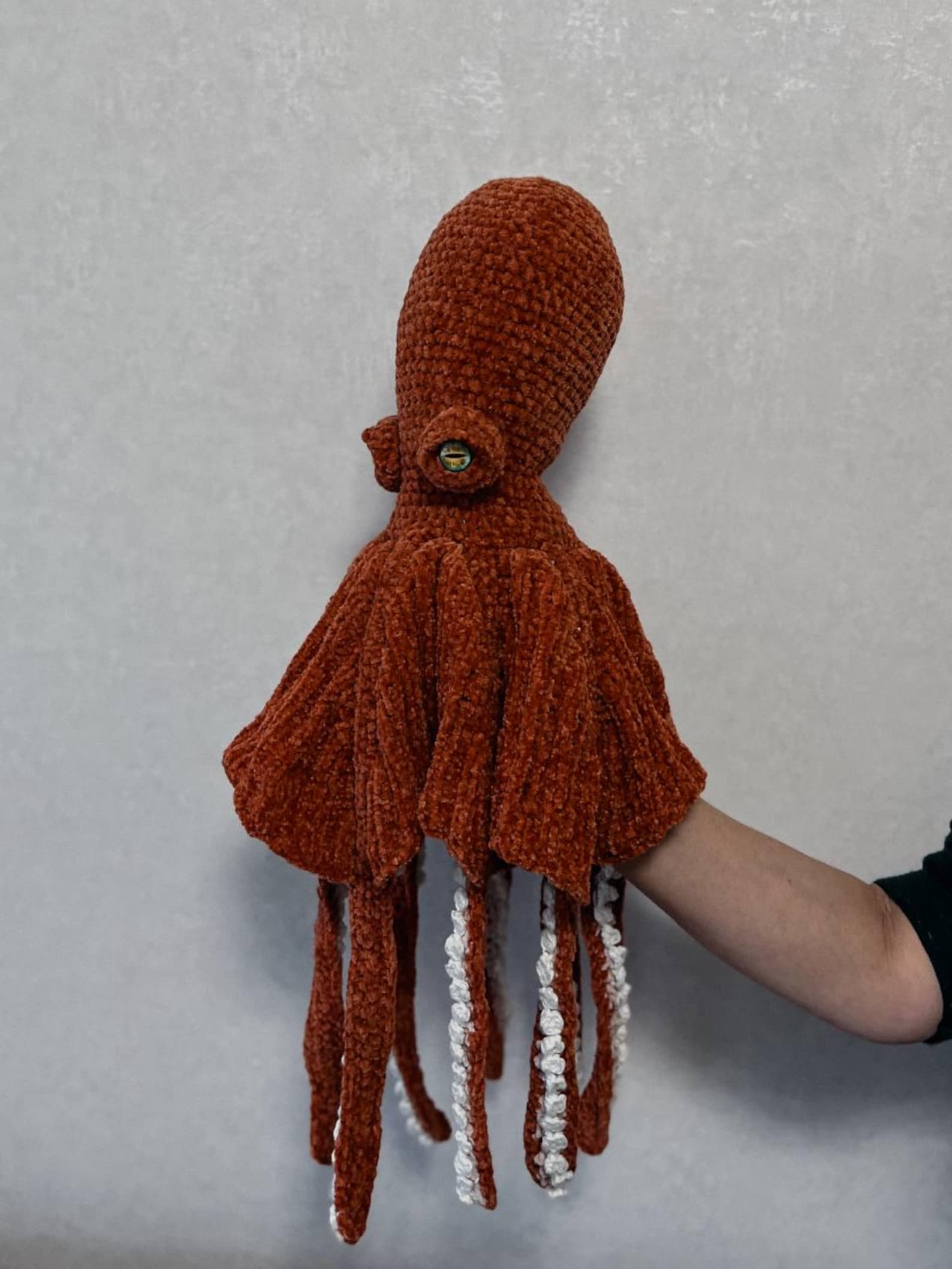 Large Knitted Orange Octopus, Giant Stuffed Octopus, Octopus Plush ...