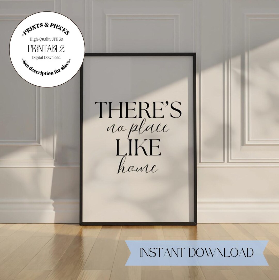There’s No Place Like Home Quote, Family Home Art, Housewarming New ...