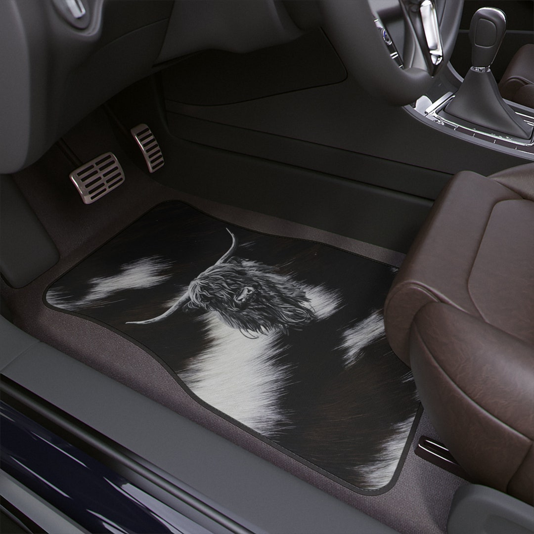 Cowhide Highland Cow Car Floor Mats, 1pc - Etsy