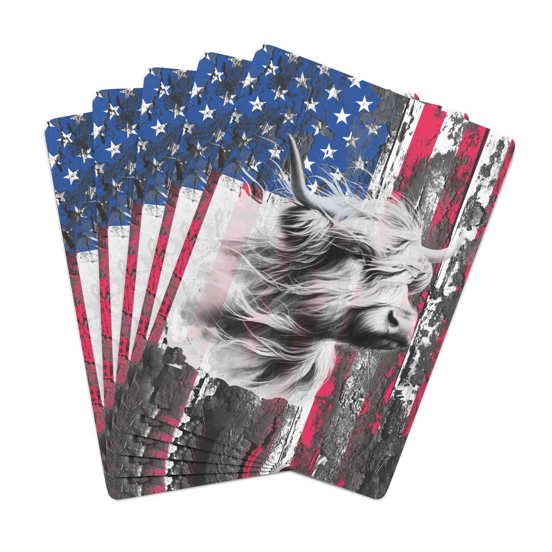 American Highland Cow Poker Cards - Etsy
