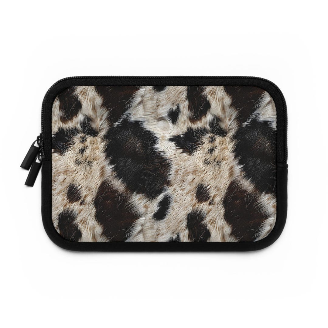 Cowhide Print Laptop Sleeve, Trendy Tech Accessories, Fashionable ...