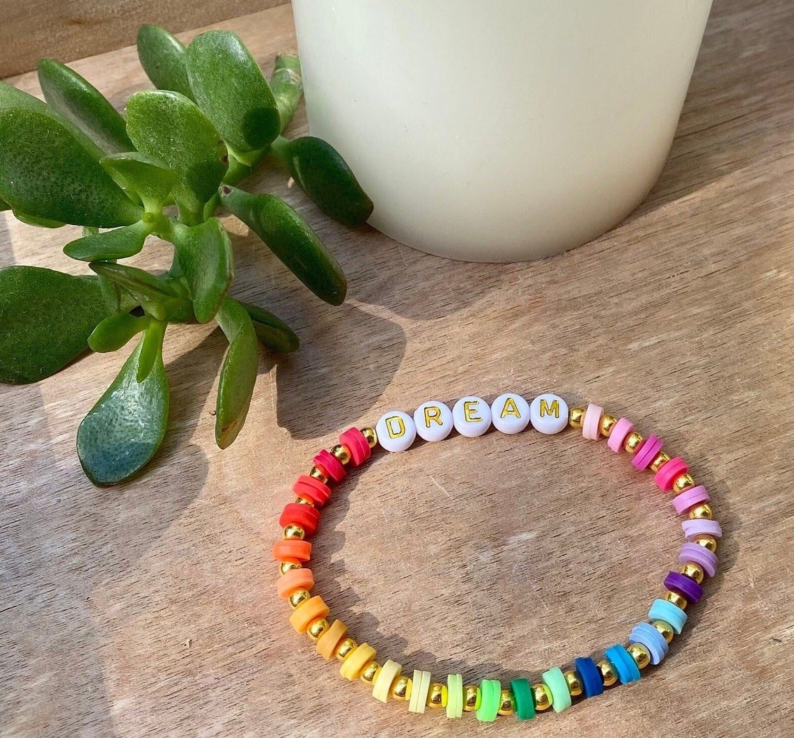 Personalized Word/name Bracelet, Kids Name Bracelet, Stacking Mama ...