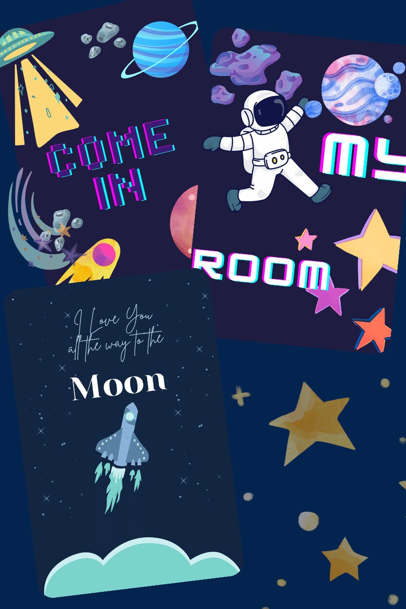 Space Themed Digital Download Poster for Kids Room - Etsy Australia