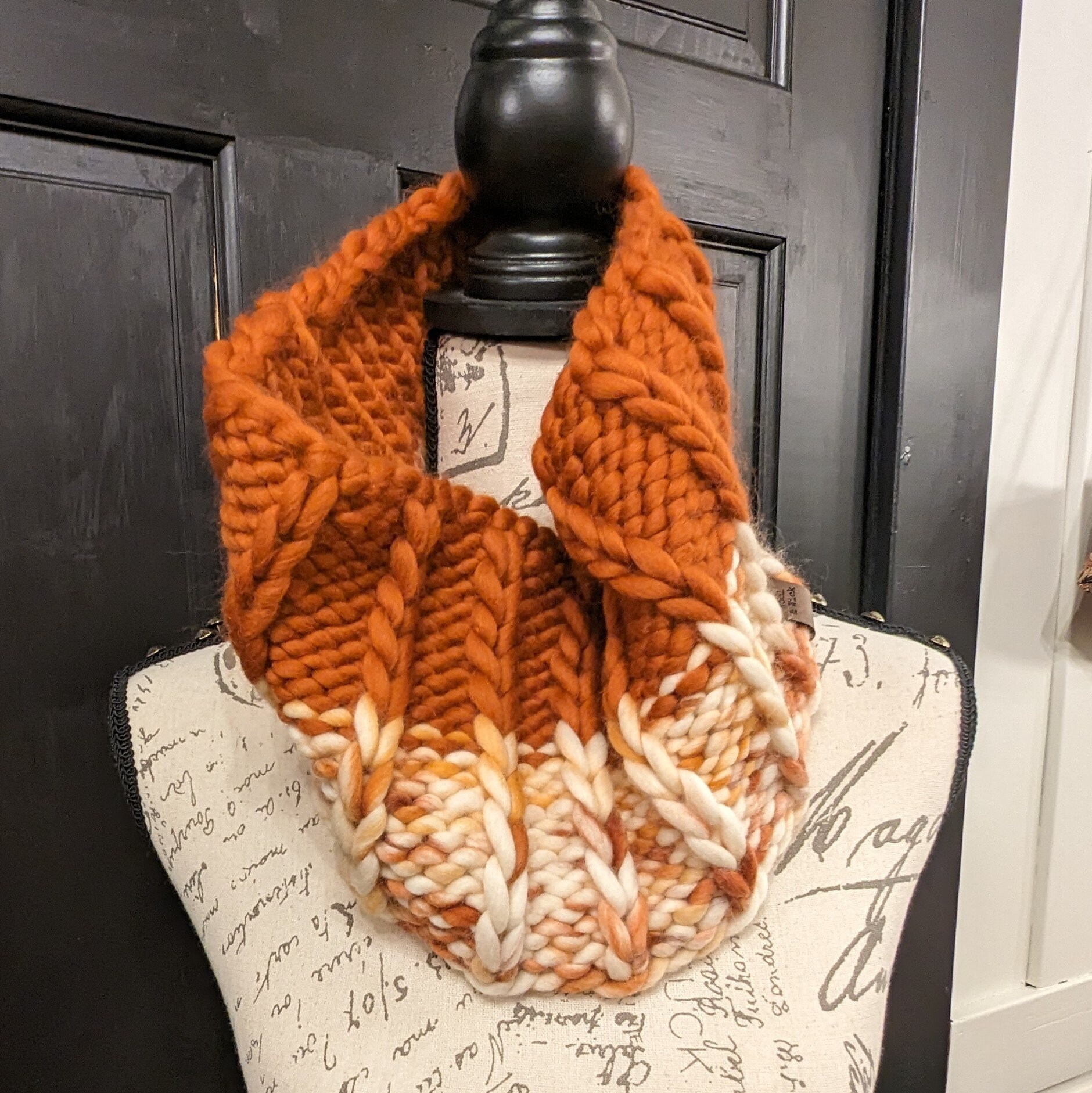 Slip Stitch Cowl Merino Wool Hand-painted Yarn Natural Fiber Winter ...