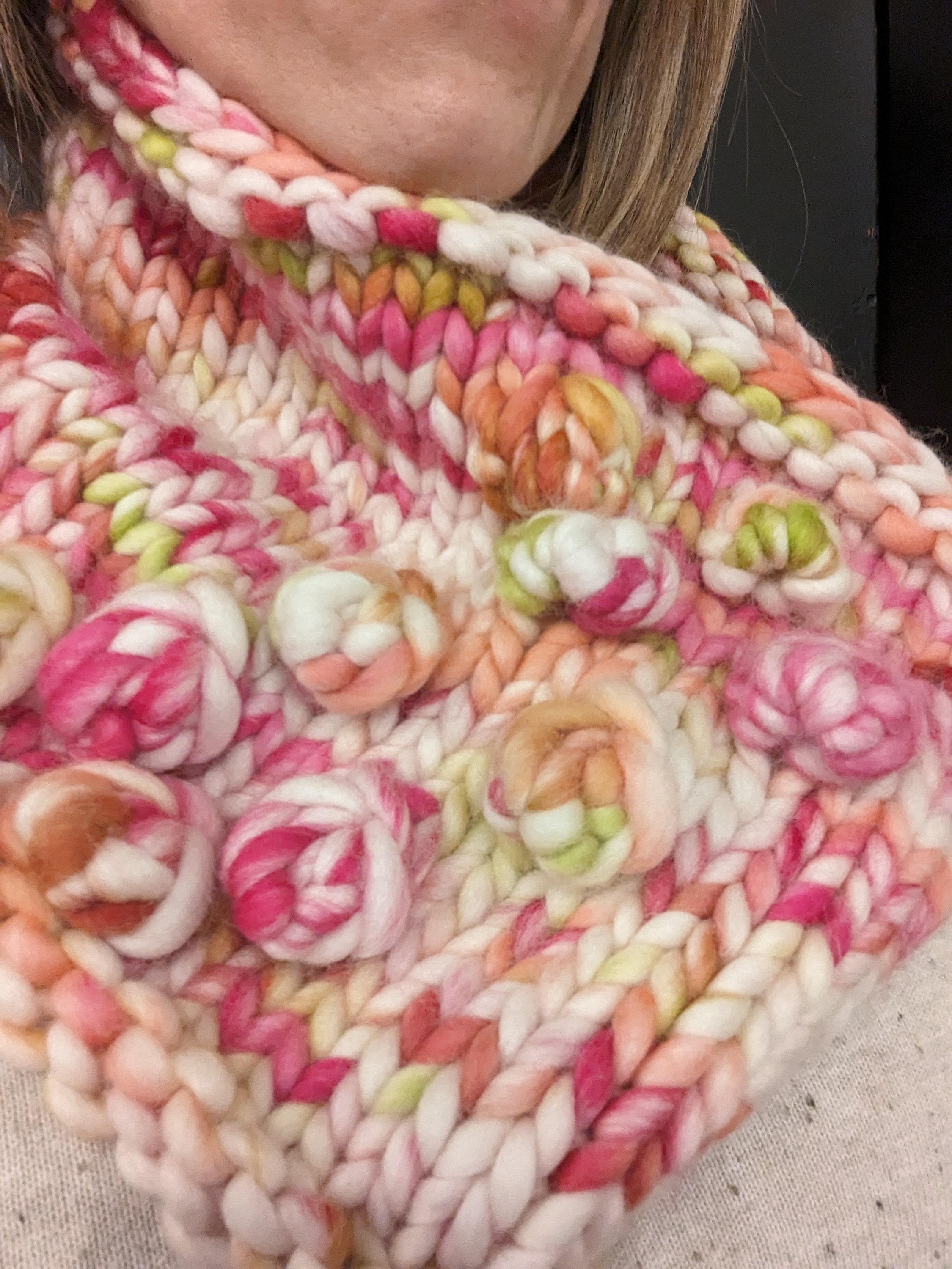 Hand Knit Bobble Cowl | Merino Wool | Hand-painted Yarn | Natural Fiber ...