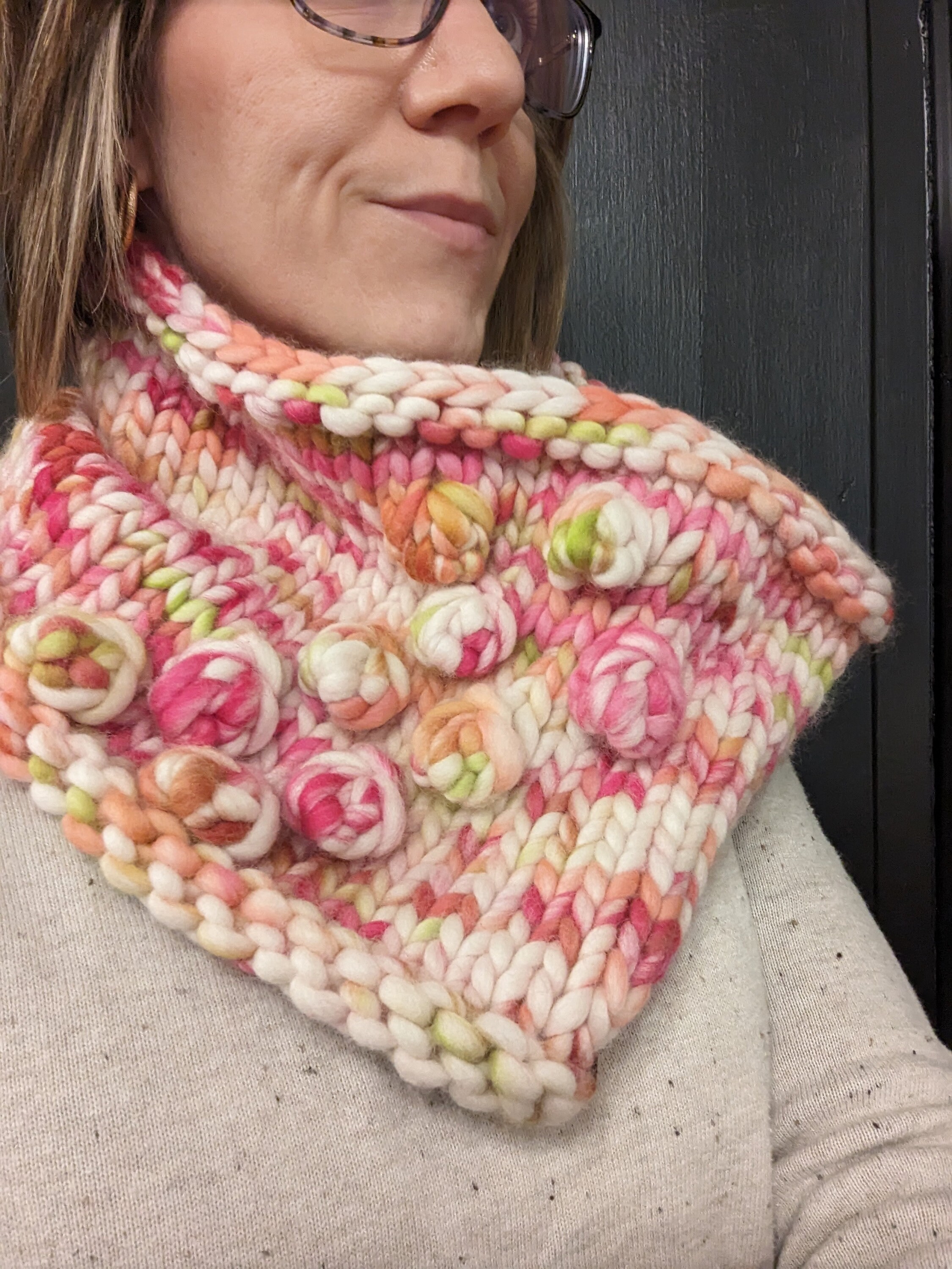 Hand Knit Bobble Cowl | Merino Wool | Hand-painted Yarn | Natural Fiber ...