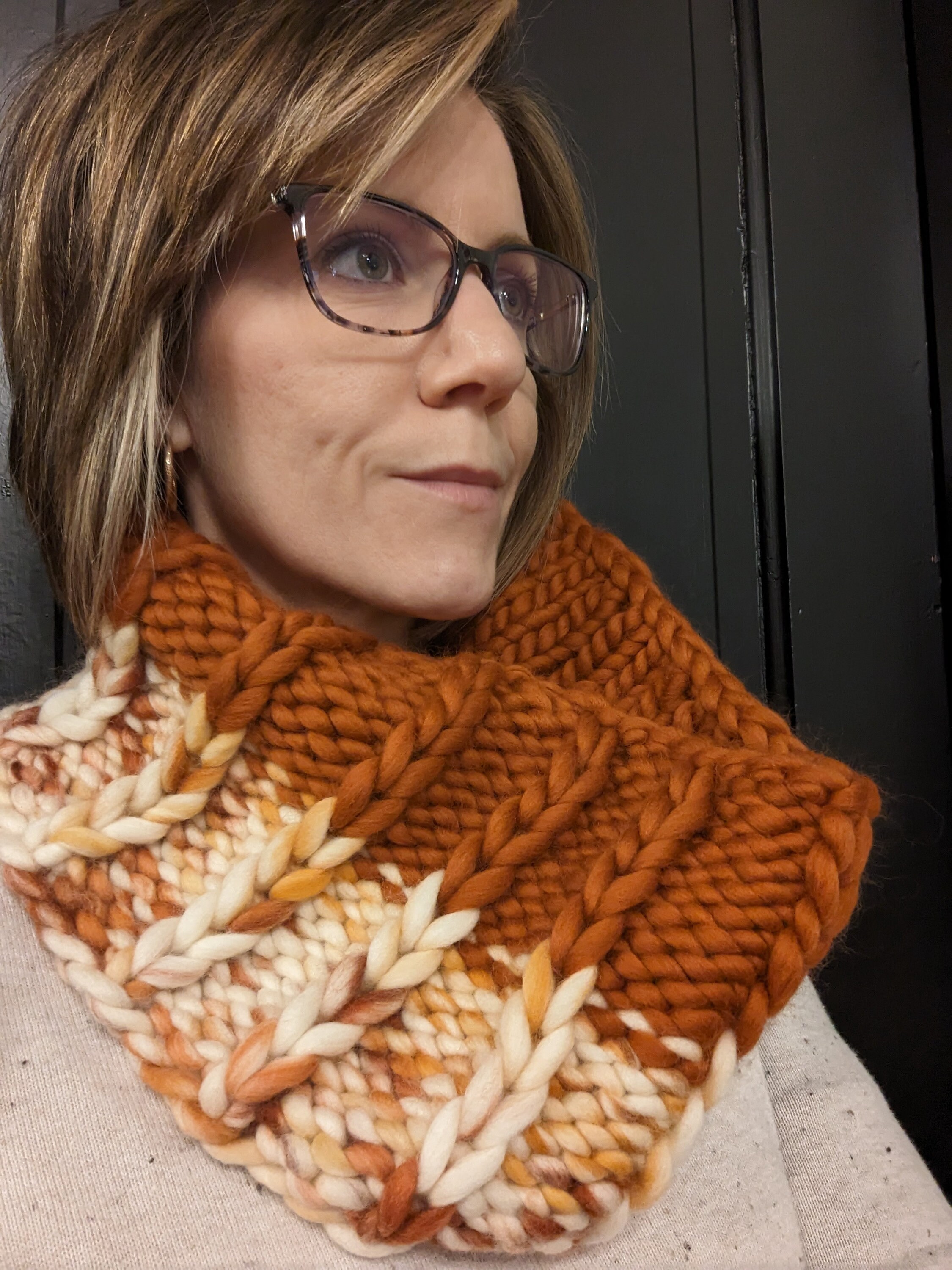 Slip Stitch Cowl Merino Wool Hand-painted Yarn Natural Fiber Winter ...