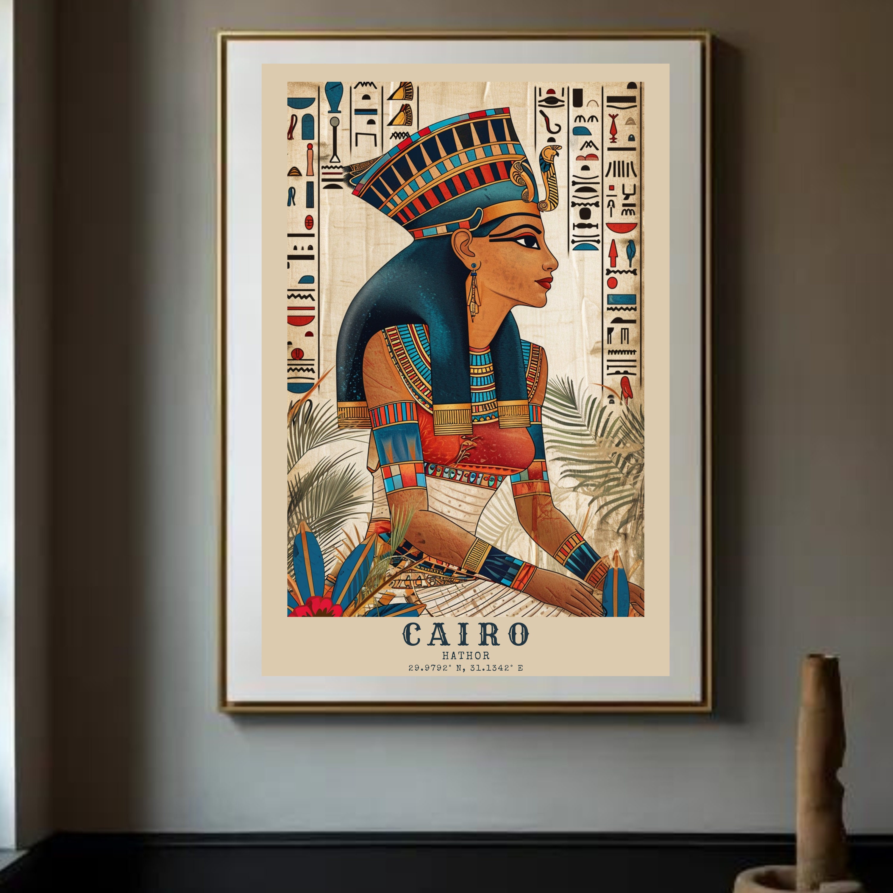 Egypt Print Pattern Art Nouveau Poster Egyptian Print Set of 3 Wall Art ...