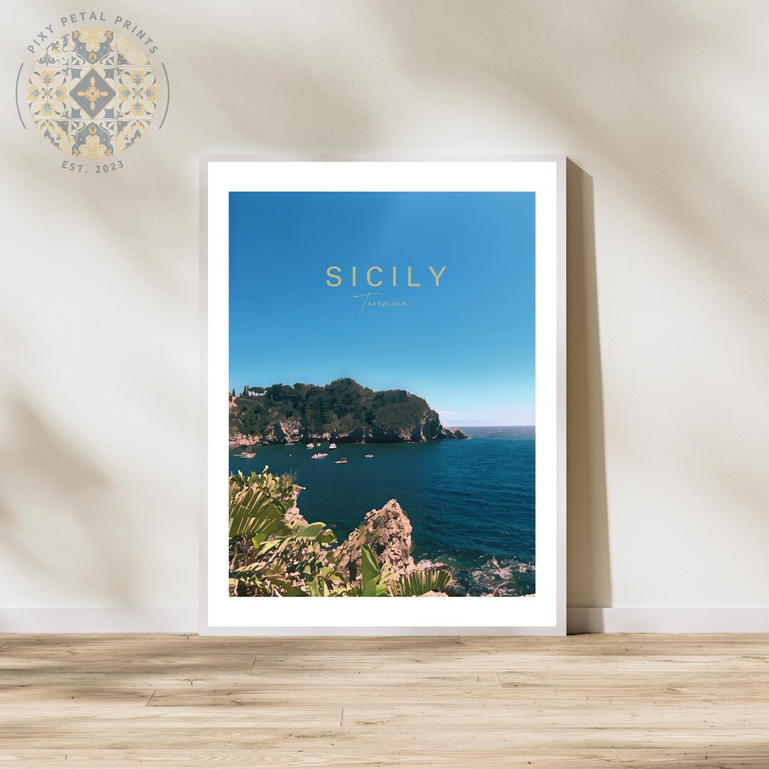 Sicily Print Taormina Wall Art Italy Print Sicily Poster Taormina Print ...