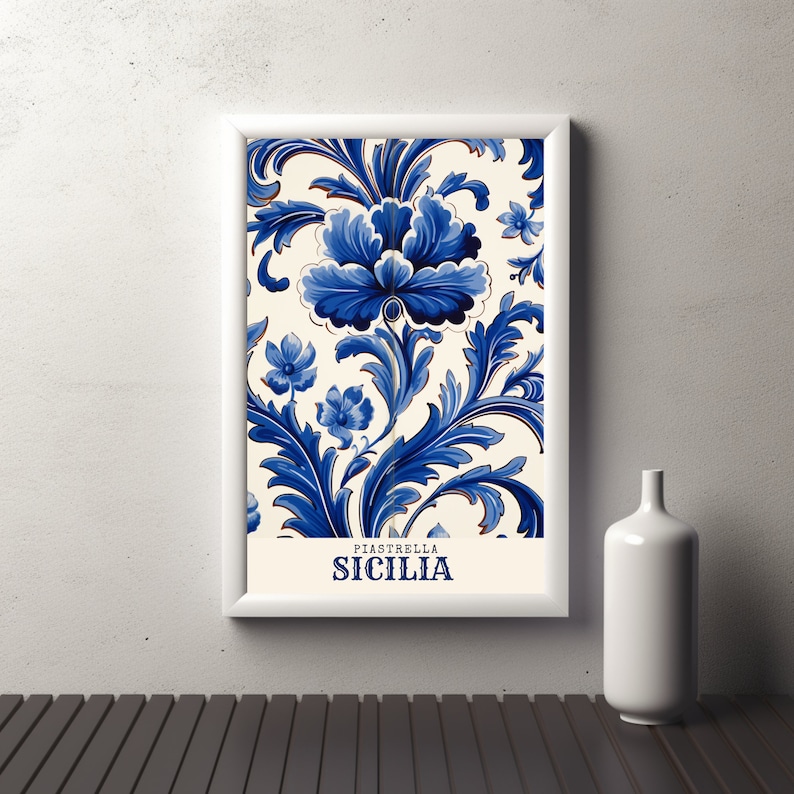 Italy Print Sicilian Tile Mediterranean Print Trendy Posters Set of 3 ...