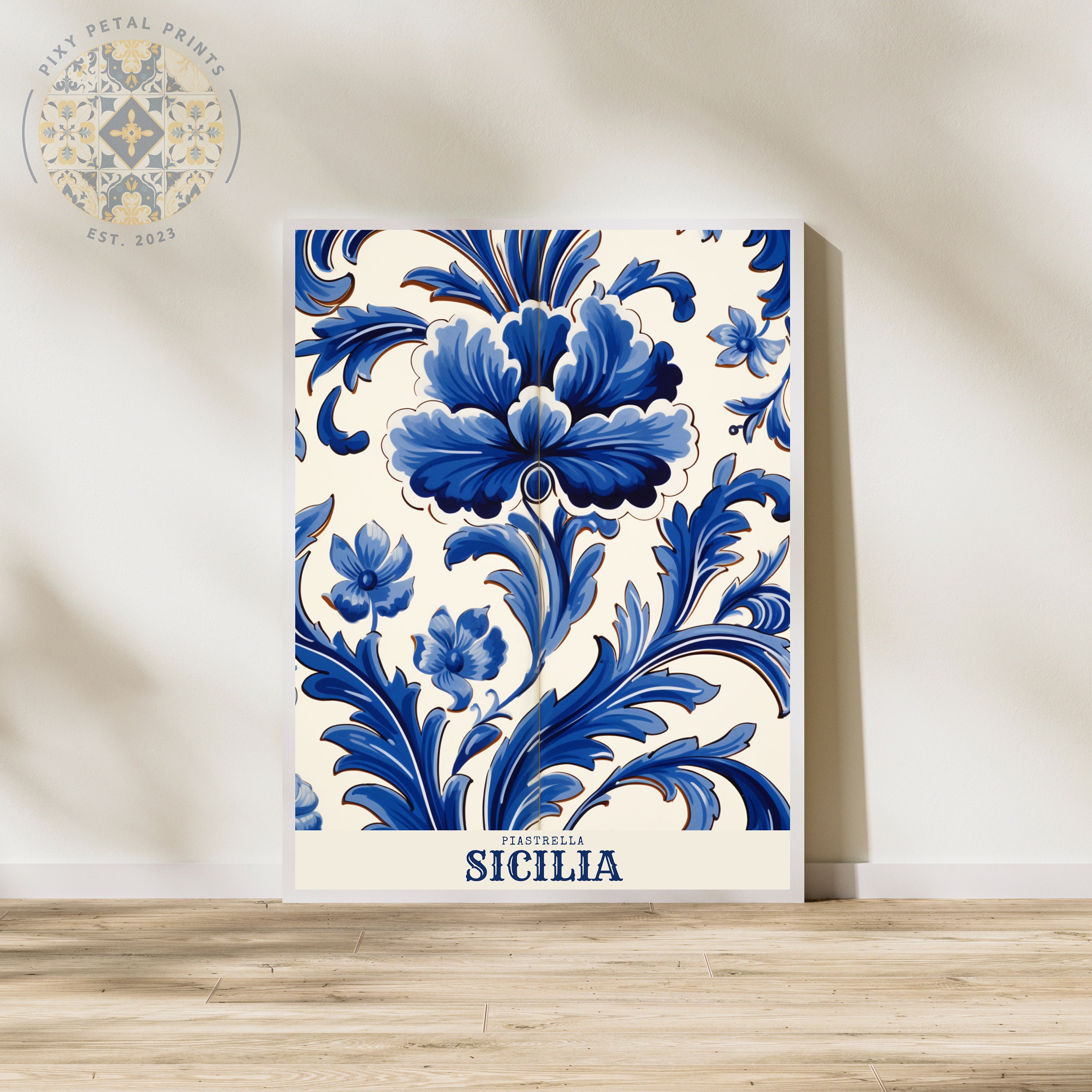 Italy Print Sicilian Tile Mediterranean Print Trendy Posters Wall Art ...