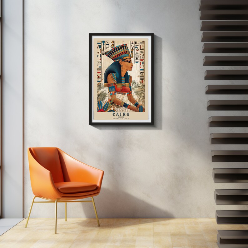 Egypt Print Pattern Art Nouveau Poster Egyptian Print Set of 3 Wall Art Ancient Egypt Print ...