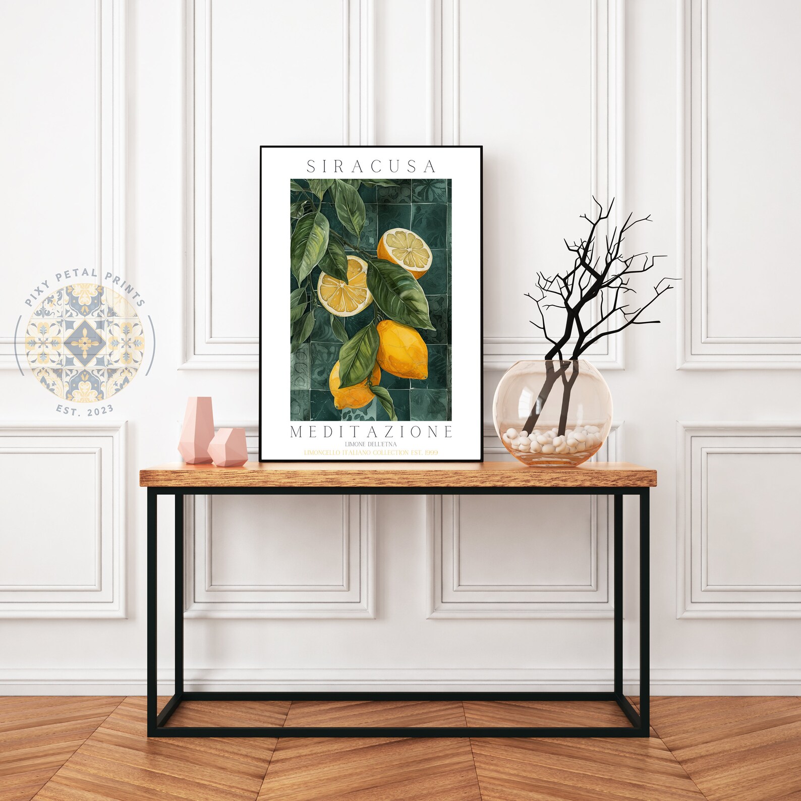 Lemon Poster Kitchen Wall Art Vintage Lemon Print Italian Lemon Fruit ...
