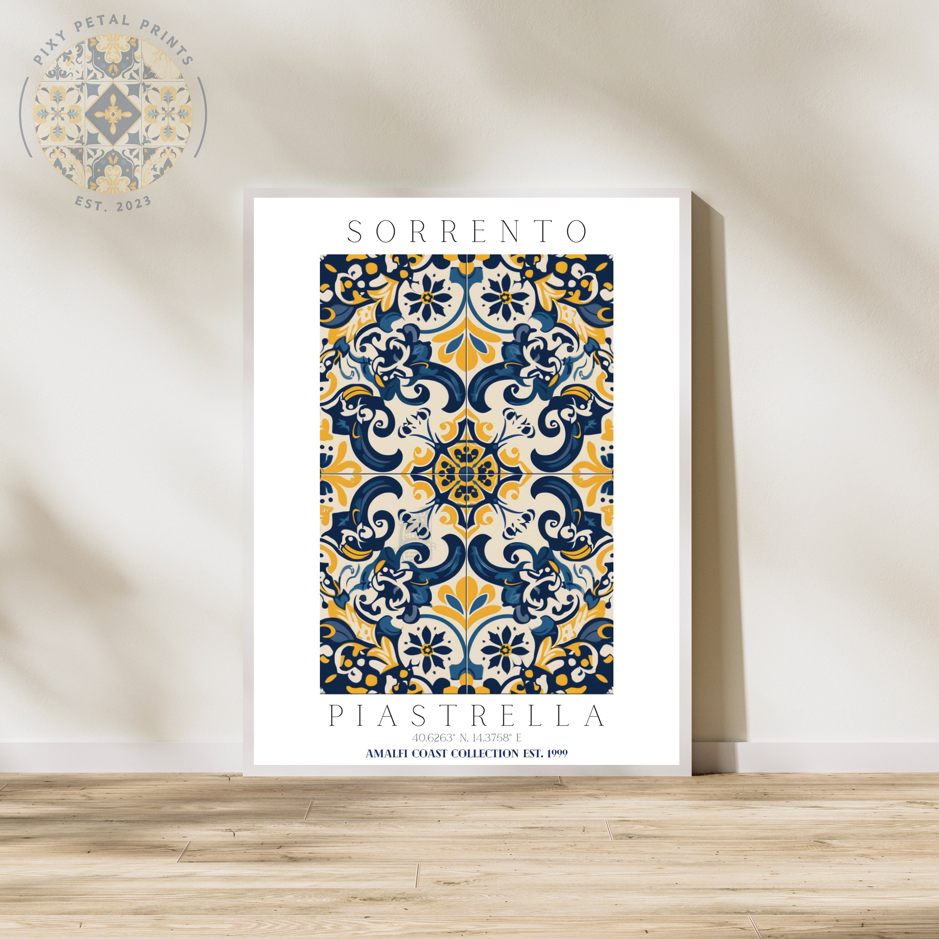 Amalfi Coast Art Italian Tile Poster Mediterranean Print Sorrento Print ...