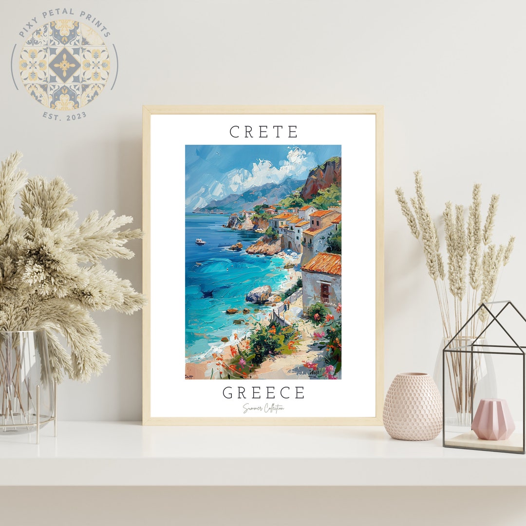 Greece Painting Crete Print Travel Art Greece Print Greece Poster ...