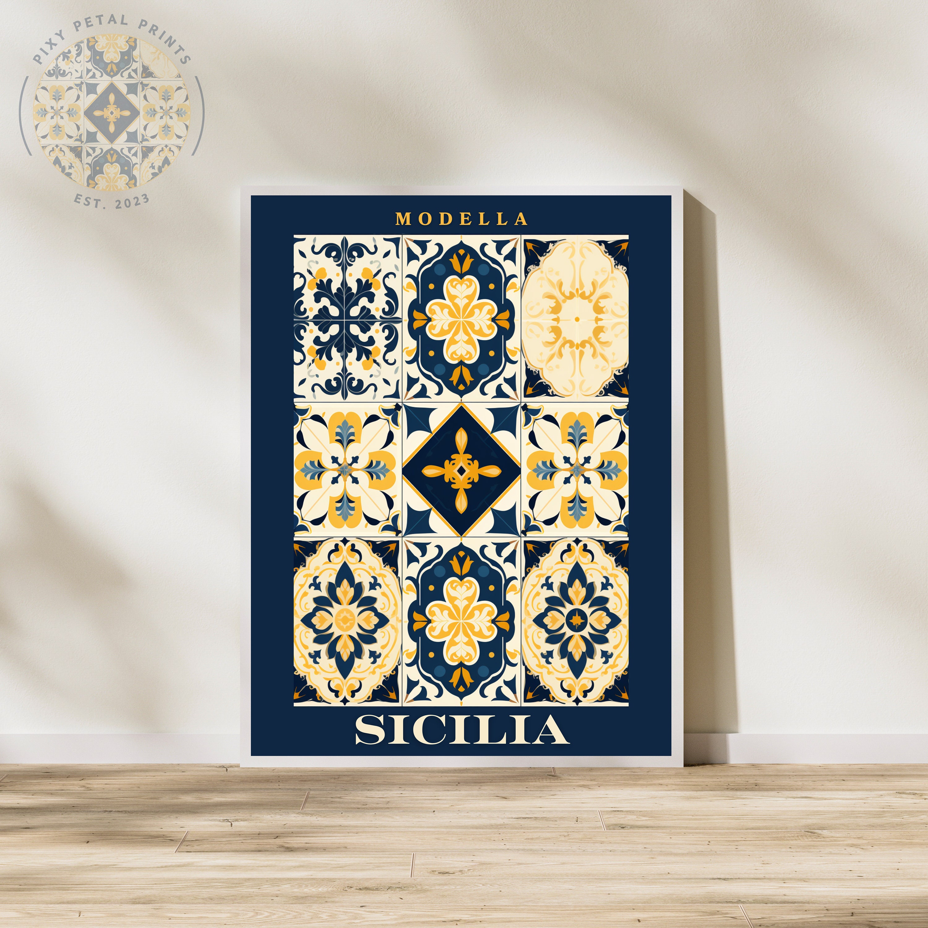 Italy Print Sicilian Tile Mediterranean Print Trendy Posters Wall Art ...