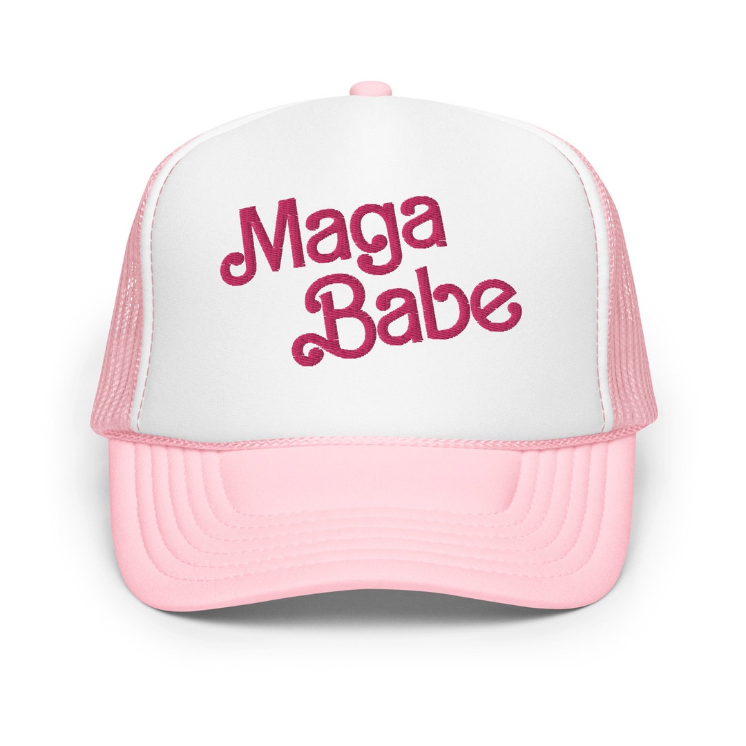 Maga Babe, Barbie Style, Embroidered Foam Trucker Hat, Pink Maga - Etsy