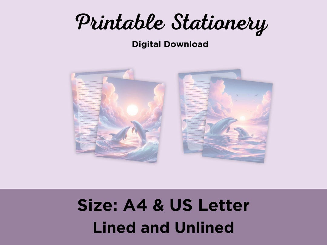 Dolphin Printable Stationery - Ocean-themed Letter Writing Paper ...