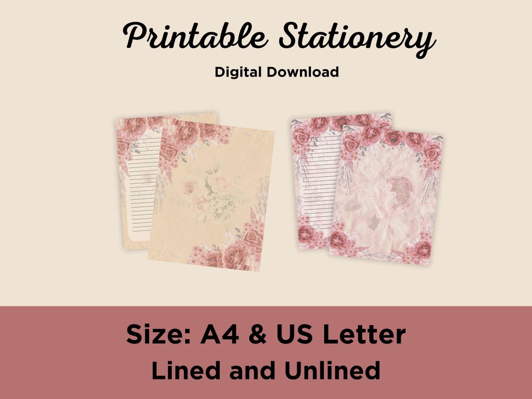 Elegant Floral Stationery Set - Printable Letter Writing Paper ...