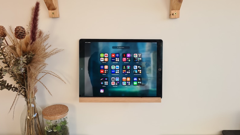 Wooden Ipad Wall Mount Etsy