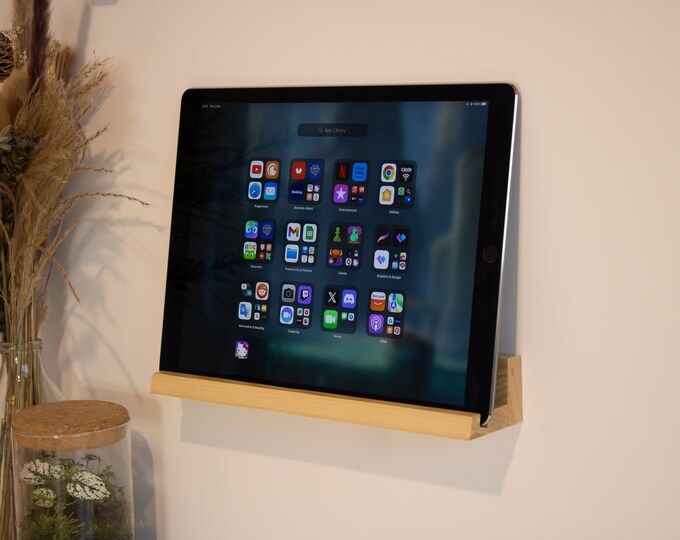Wooden iPad Wall Mount - Etsy