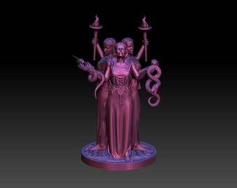 Triple Moon Goddess Statue. Hekate Statue. Hecate - Etsy