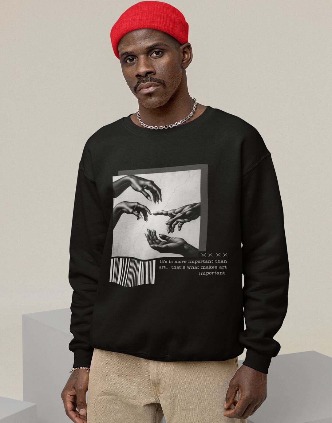 Birth of Adam Sweatshirt, Classic Masterpiece Crewneck, Art Lover's ...
