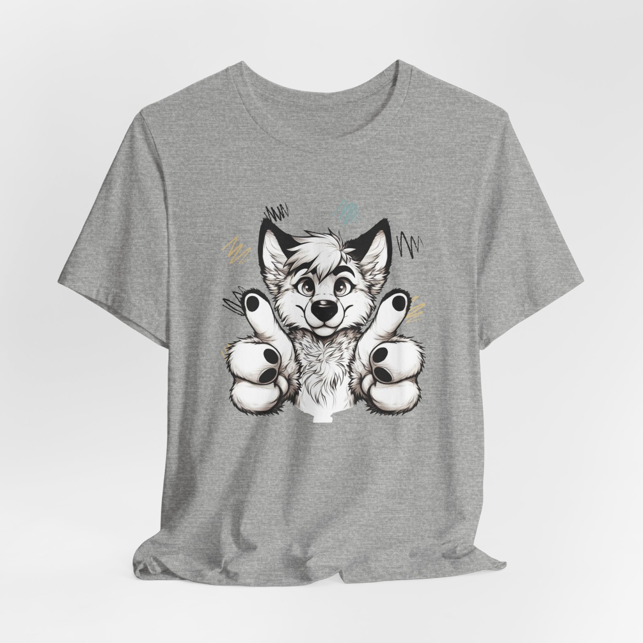 Black and White Fursuit Illustration Unisex Tee Unique Furry Art Tee ...