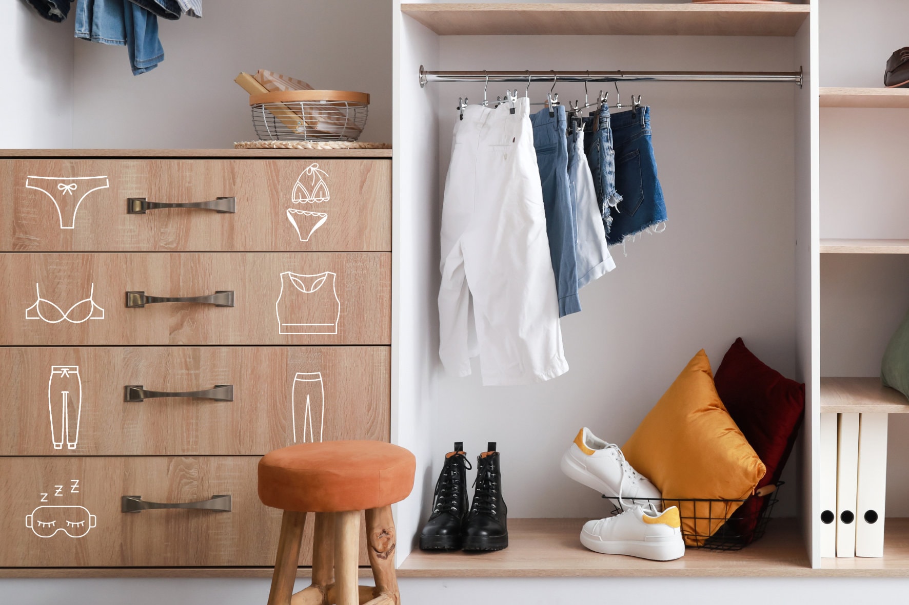 Labels for Closet Icon Dresser Decals Vinyl Clothing Stickers Dresser ...