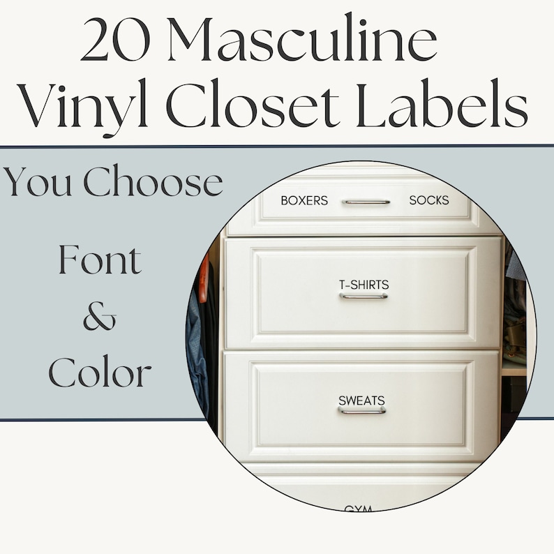 Labels for Closet Dresser Decals Vinyl Clothing Stickers Dresser ...