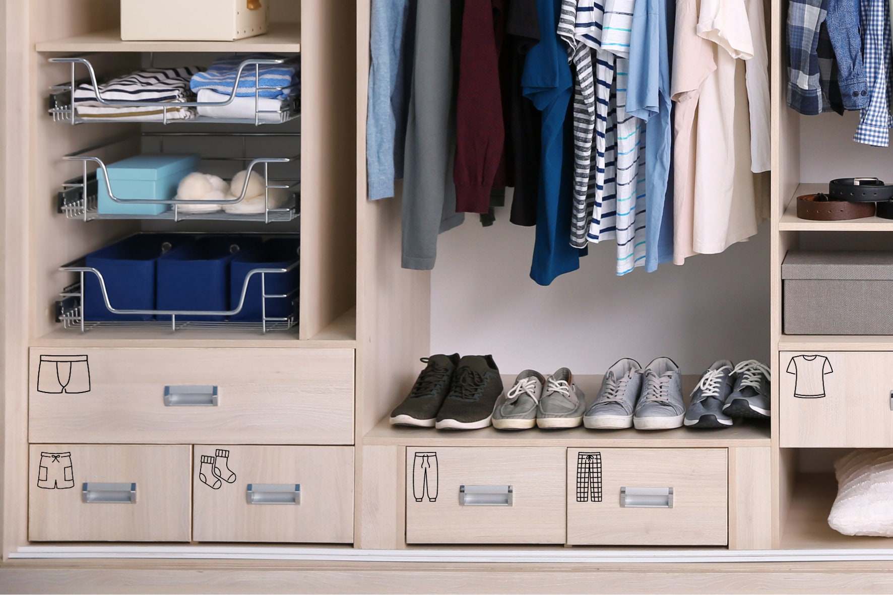 Labels for Closet Icon Dresser Decals Vinyl Clothing Stickers Dresser ...