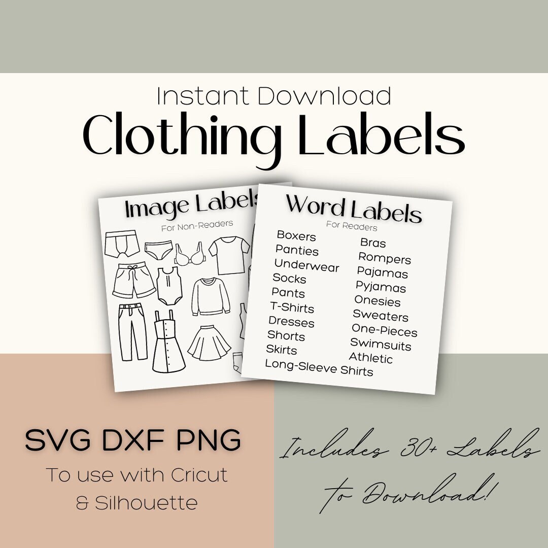 Closet Labels Drawer Stickers for Dresser Labels Icons Organization ...
