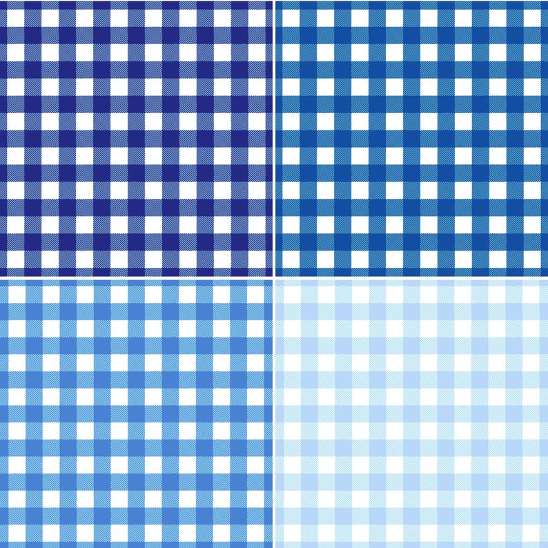 Gingham Blue and White Texture Clipart JPG| Digital Paper |checked ...