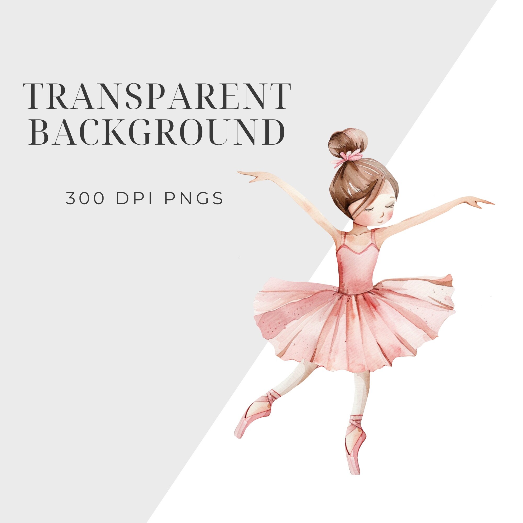 Ballerina Clipart Pack, Cute Watercolor Dancers, Pink Tutus, Ballet ...