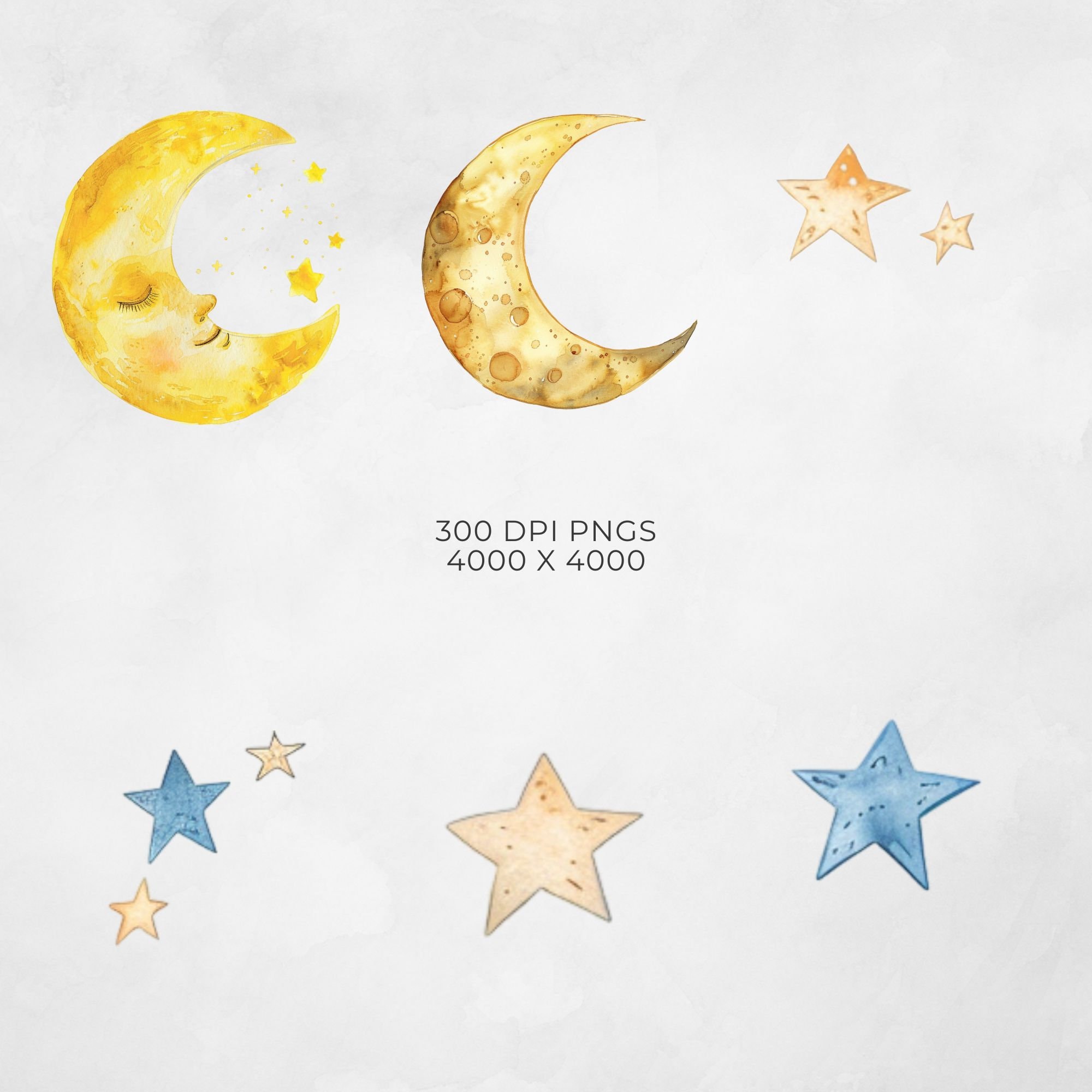 Watercolor Space Clipart Bundle: Planets, Stars, Moon (digital Download ...