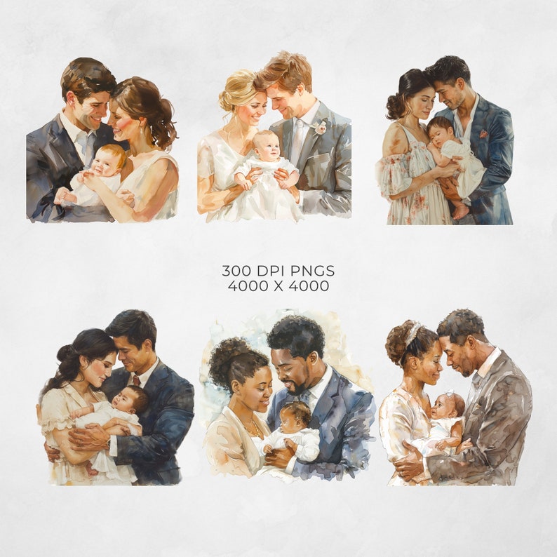 Baptism Clipart, Infant Christening PNG , Watercolor, Commercial Use ...