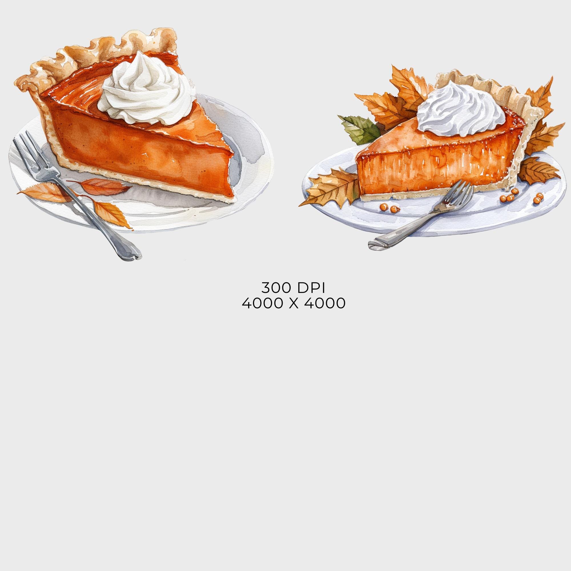 Pie PNG, Watercolor Clipart Pack, Fruit Pies, Slices of Pies, Cherry ...