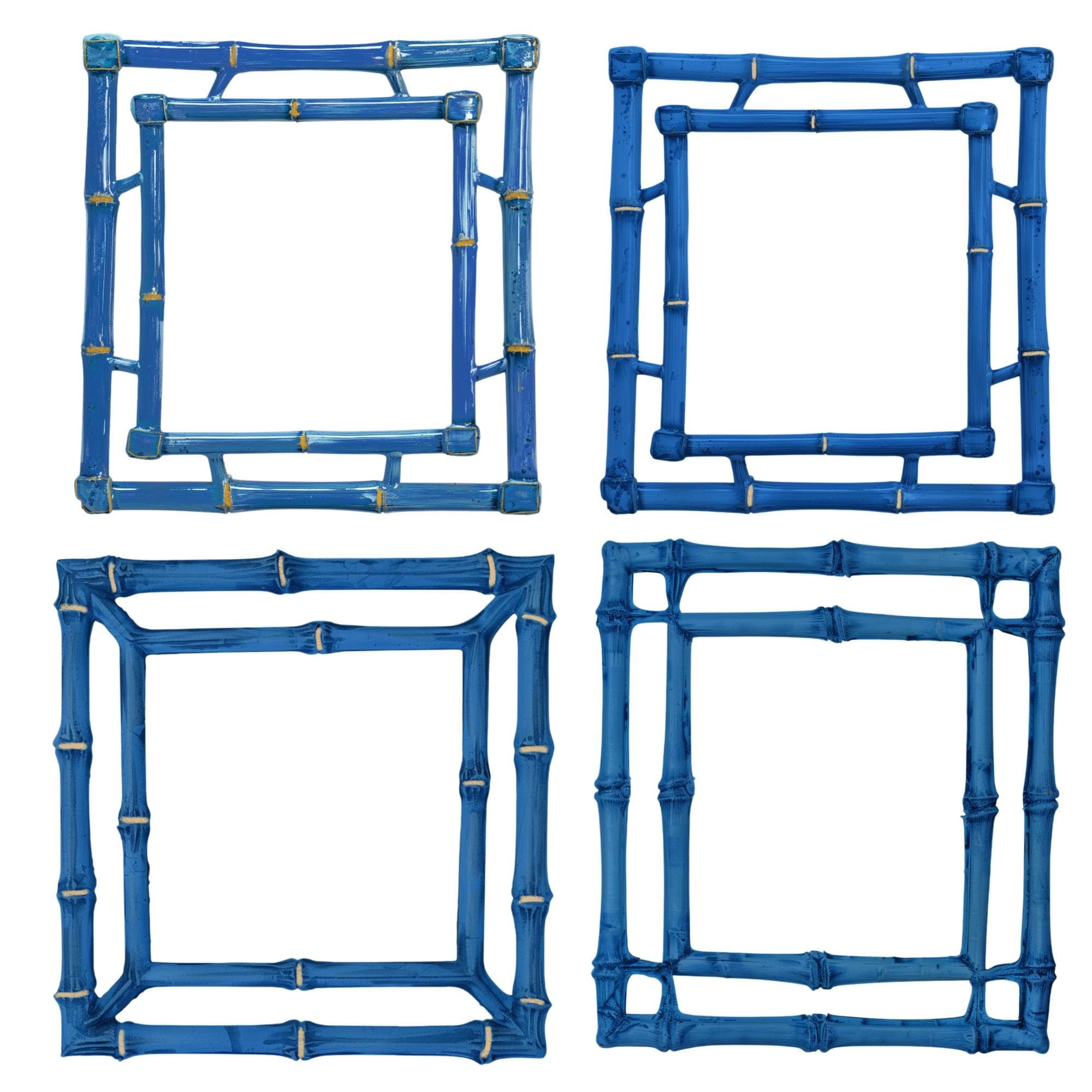 Blue Faux Bamboo Frame Pngs: Grand Millennial Clipart (digital Download ...